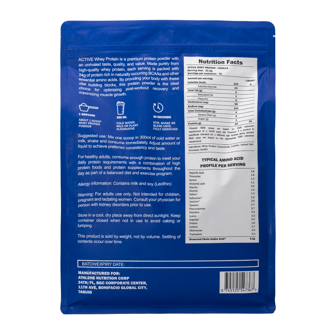 ACTIVE Whey Protein 5lbs – Athlene Nutrition