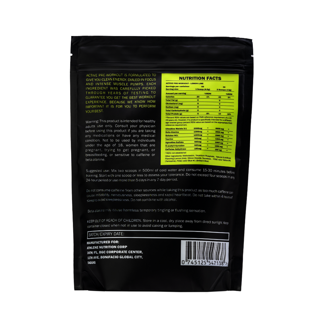 ACTIVE Pre-workout – Athlene Nutrition